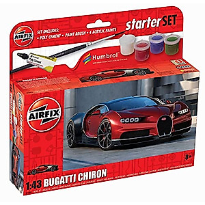 Airfix Starter Gift Set Bugatti Chiron 1:43 Supercar Plastic Model Kit A55005