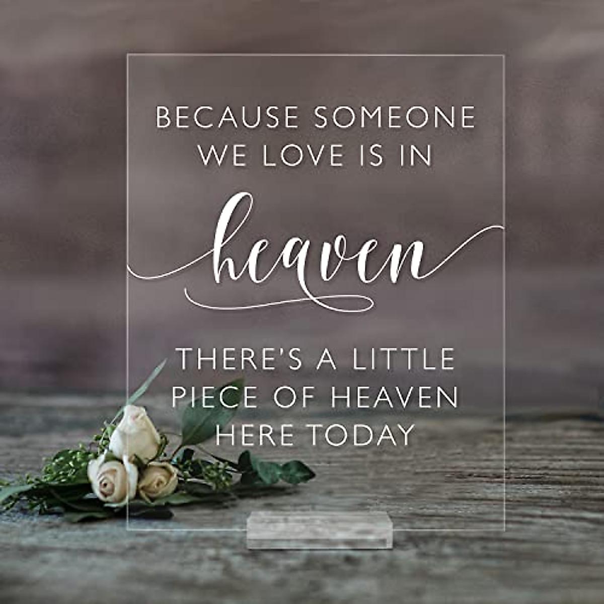 Memory Table Acrylic 8x10 Sign with Stand for Weddings | In Loving Memory Sign for Special Event on Acrylic | Lucite Table Memorial Sign (8X10, Clear Acrylic Stand)