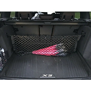 EACCESSORIES EA Rear Trunk Organizer Cargo Net for BMW X3 2011-2023 - Envelope Style Cargo Net for SUV - Premium Mesh Elastic Car Trunk Organizer Vehicle Carrier Storage - Compatible with BMW X3