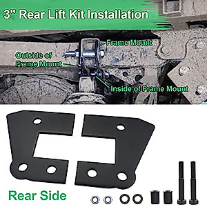 UTV Ranger Lift Kit - StarknightMT 3" Ranger Front & Rear Bracket Lift Kit Compatible with Polaris Ranger 570 Fullsize/XP 570/XP 900/ XP 1000/1000 Diesel 2013-2022