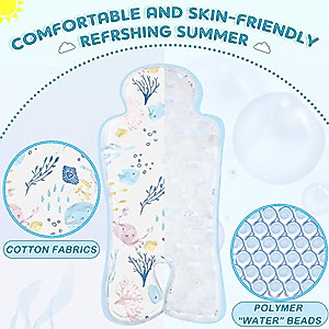 Pinkunn 2 Pcs Gel Car Seat Cooler Pad Summer Chair Ice Cushion Breathable Baby Car Seat Cooling Pad Summer Cooler Seat Cushion Multifunctional Ice Mat for Stroller Baby Dining Chair, Child Safety Seat