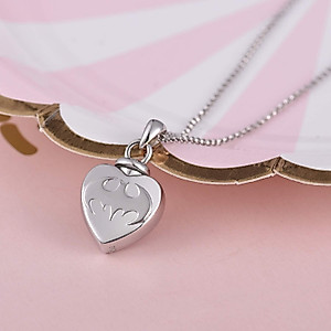 BEILIN 925 Sterling Silver Heart Cremation Jewelry Keepsake Urn Necklace for ashes : Forever in My Heart (bat)