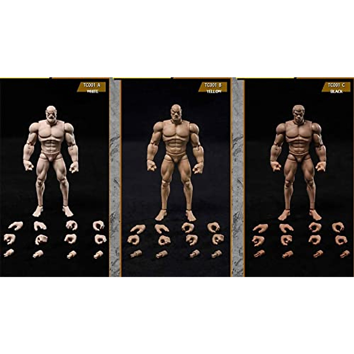 1/12 Scale Male Action Figure,6inch Flexible Muscular Strong Male Action Figure Body Doll Collection (White Skin)