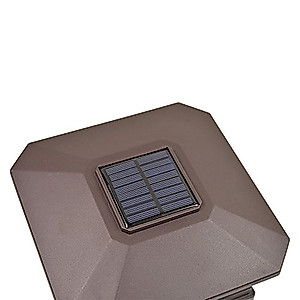 iGlow 8 Pack Brown Outdoor Garden 6 x 6 Solar SMD LED Post Deck Cap Square Fence Light Landscape Lamp PVC Vinyl Wood