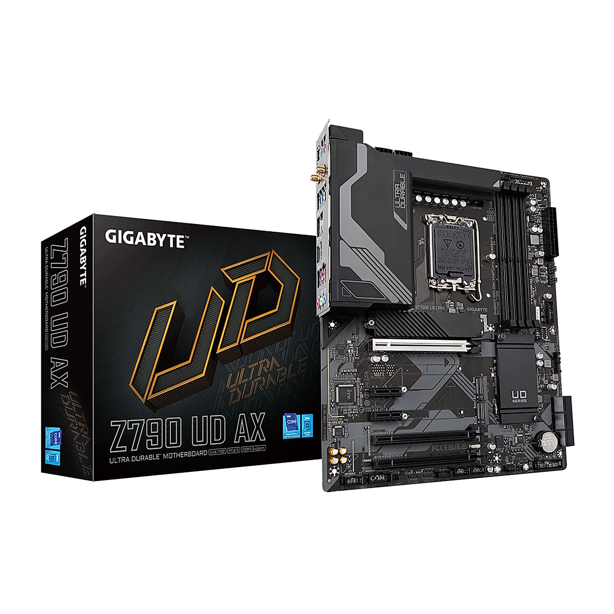 GIGABYTE Z790 UD AX (LGA 1700/ Intel/ Z790/ ATX/DDR5/ Triple M.2/ PCIe 5.0/ USB 3.2 Gen2X2 Type-C/Intel Wi-Fi 6E/ 2.5GbE LAN/PCIe EZ-Latch/Multi-Key/Motherboard)