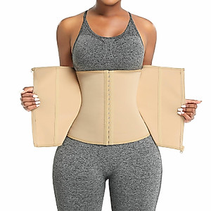 FeelinGirl Fajas Reductoras Y Moldeadoras Fajas Para Mujer Womens Waist Trainer Wrap Belt Tummy Control Shapewear Corset Beige
