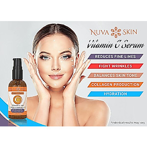 Vitamin C Serum for Face - Face Serum Vitamin C and Hyaluronic Acid, Anti Aging serum, Brightening Serum, Brightening Face Serum with Vitamin C Oil, Facial Serum for Collagen Production & Reduced Acne
