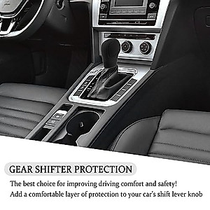 OFBAND 2PCS Silicone Car Gear Shift Cover,Anti-Slip Shift Knob Cover Effectively Protects Stick Shift Knob,Universal car Interior Accessories Gear Shifter Knobs Decoration (Black)