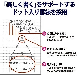 KOKUYO Campus Todai Series Pre-Dotted Notebook, Semi B5 Pre-Dotted-Line 30 Sheets - 60 Pages, Pack of 5 Limited Dark Colors 5 Notebooks (6mm)