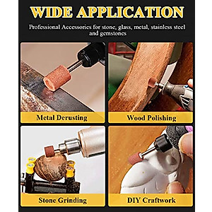 Sanding Bits for Dremel Rotary Tool, Grinding Stone Sanding Drill Bits with 1/8" Shank, Aluminium Oxide Tough Enough to Metal Rust Removal/Smoothing/Sharpening, Different Shape Meet More Needs, 42Pcs