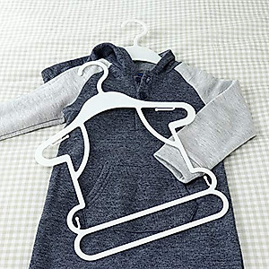 HANGERWORLD Pack of 15 White Plastic Frame Shop Display Hangers 10.2inch for Baby, Toddler and Children's Clothes Hanger