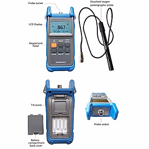 Portable Dissolved Oxygen DO Meter Handheld Water Quality Tester with 2 Point Manual Calibration, 0.0-50.0 mg/L, 0.1 mg/L Resolution