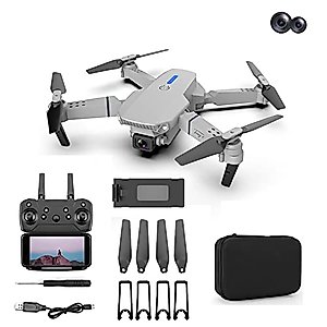 MIANHT Headless Mode One Key Start Drone with Dual 1080p HD FPV Camera Remote Control Toys Gifts for Boys Girls with Altitude Hold (White)