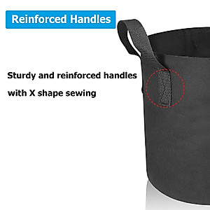 ADORMA 12 Packs 3 Gallon Grow Bags, Heavy Duty 300G Thickened Nonwoven Fabric Plant Pots with Handles