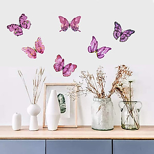 FENELY Giant Butterfly Wall Stickers Christmas Decor,3D Large Pink Butterflies Wall Magnetism Decals Removable DIY Home Art Decorations for Birthday Party Wedding Kids Room Bedroom