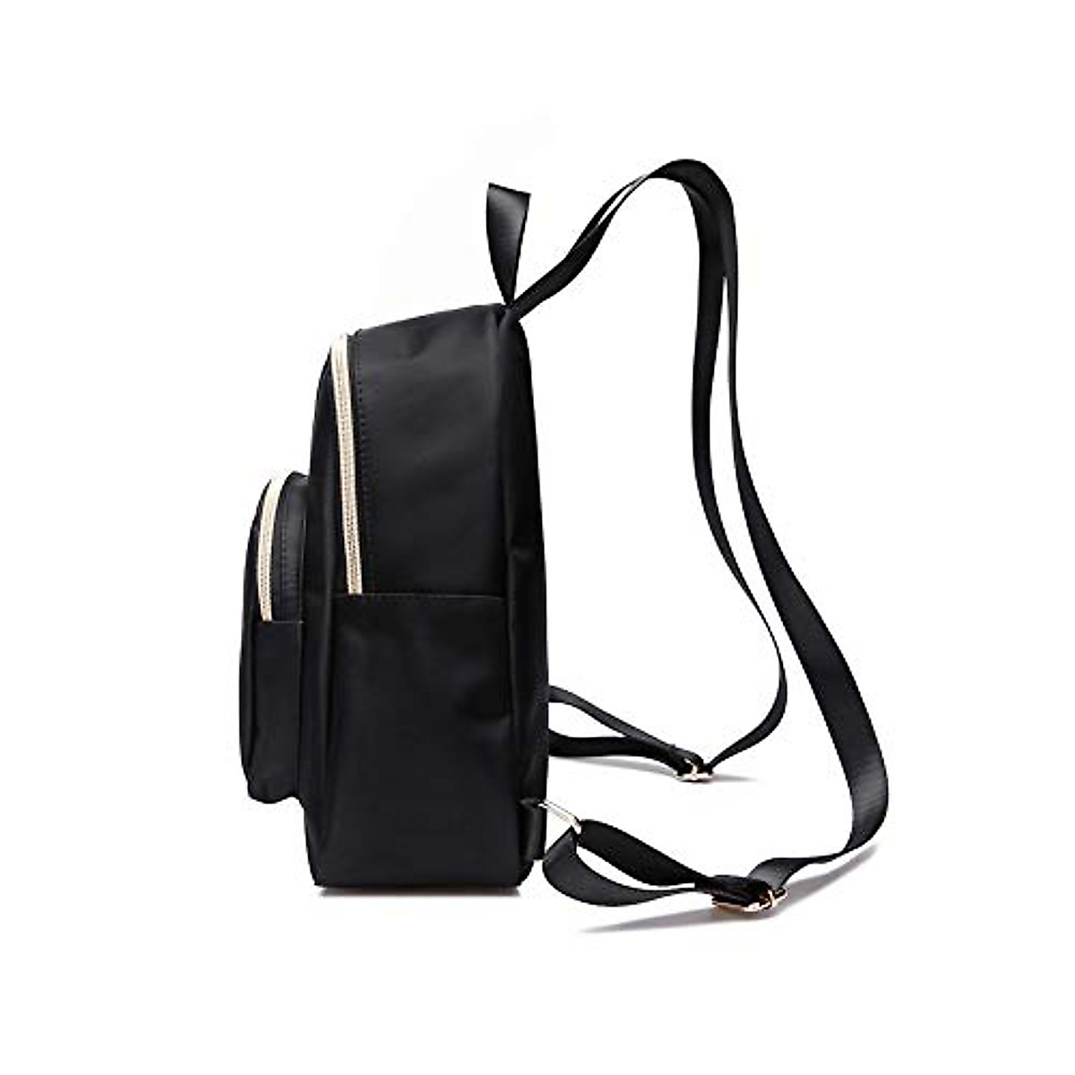 YANAIER Women Mini Backpack Purse Waterproof Nylon Fashion College Bag Daypack Black