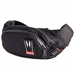 Dime Bags Omerta Outfit | Carbon Filter Fanny Pack | Carbon-Lined Waist Bag with Combination Lock (Black)