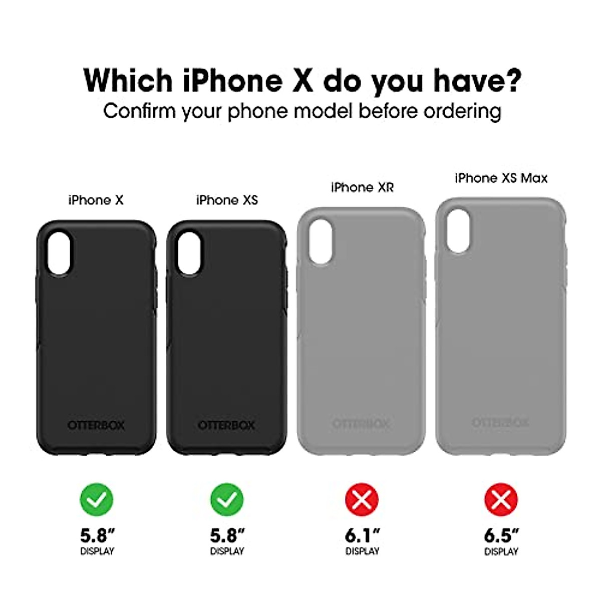 OtterBox iPhone Xs AND iPhone X Commuter Series Case - BLACK, slim & tough, pocket-friendly, with port protection