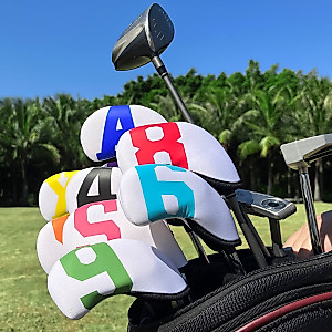 Golf Iron Covers,Golf Iron Head Covers with Colorful Number Neoprene Golf Iron Covers Set,Golf Club Head Covers for Iron Set Fit All Brands Golf Iron Headcovers 4/10pcs