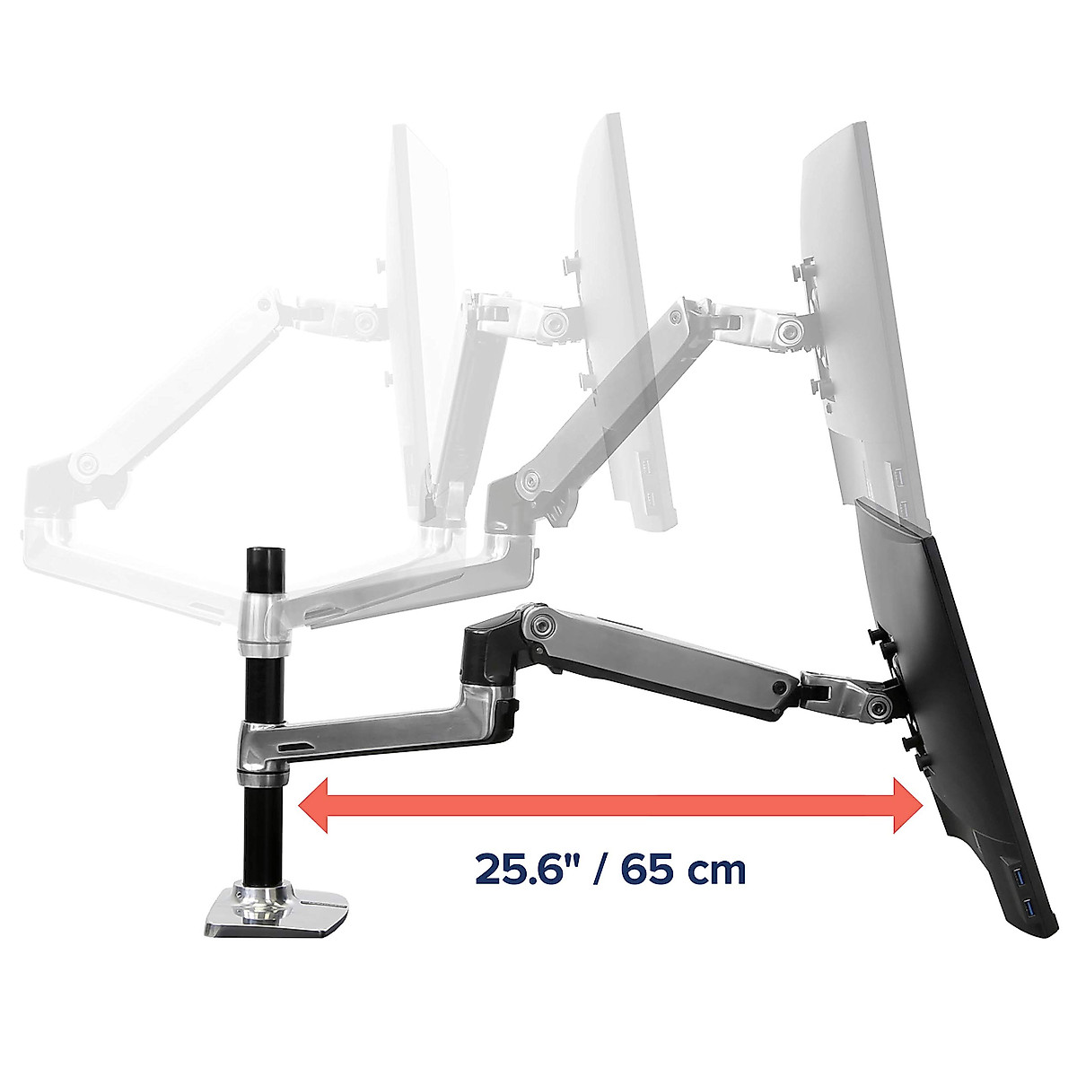 Ergotron – LX Vertical Stacking Dual Monitor Arm, VESA Desk Mount – for 2 Monitors Up to 24 Inches, 7 to 20 lbs Each – Polished Aluminum