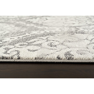 Transitional Floral Damask Area Rug 5' x 7' Gray