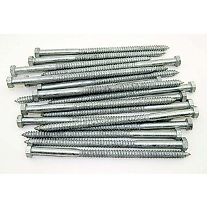 (25) Galvanized Hex Head 1/2 x 10 Lag Bolts Wood Screws