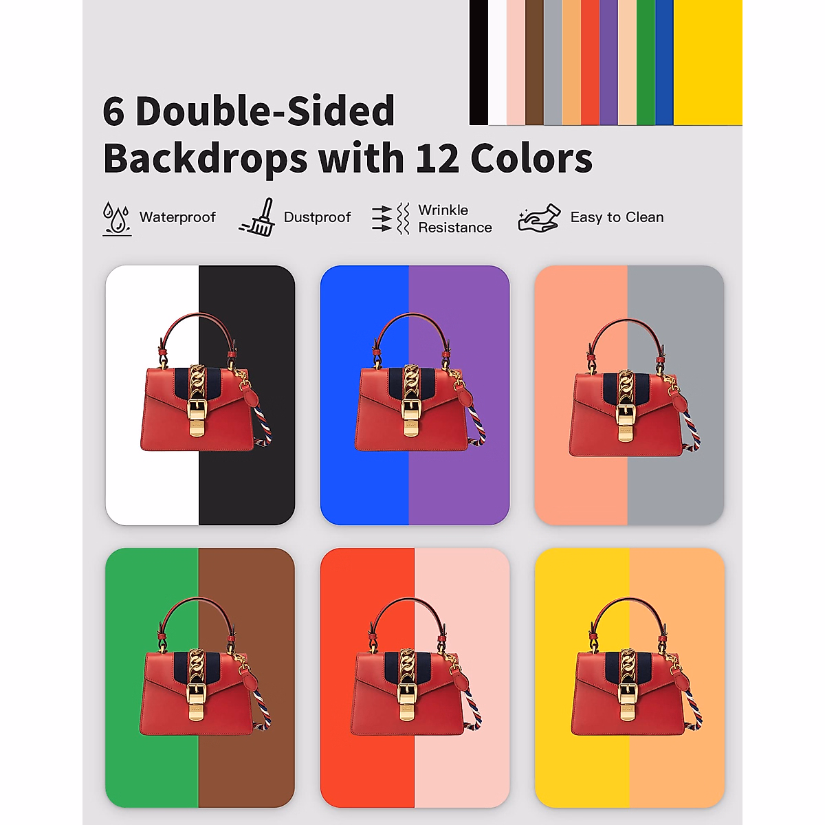 Glendan 20x20 inch Light Box Photography, Large Photo Studio Light Box, Professional Dimmable Photo Booth with 240 LED Lights & 6 Double-Sided Color Backdrops Photo Box for Product Photography