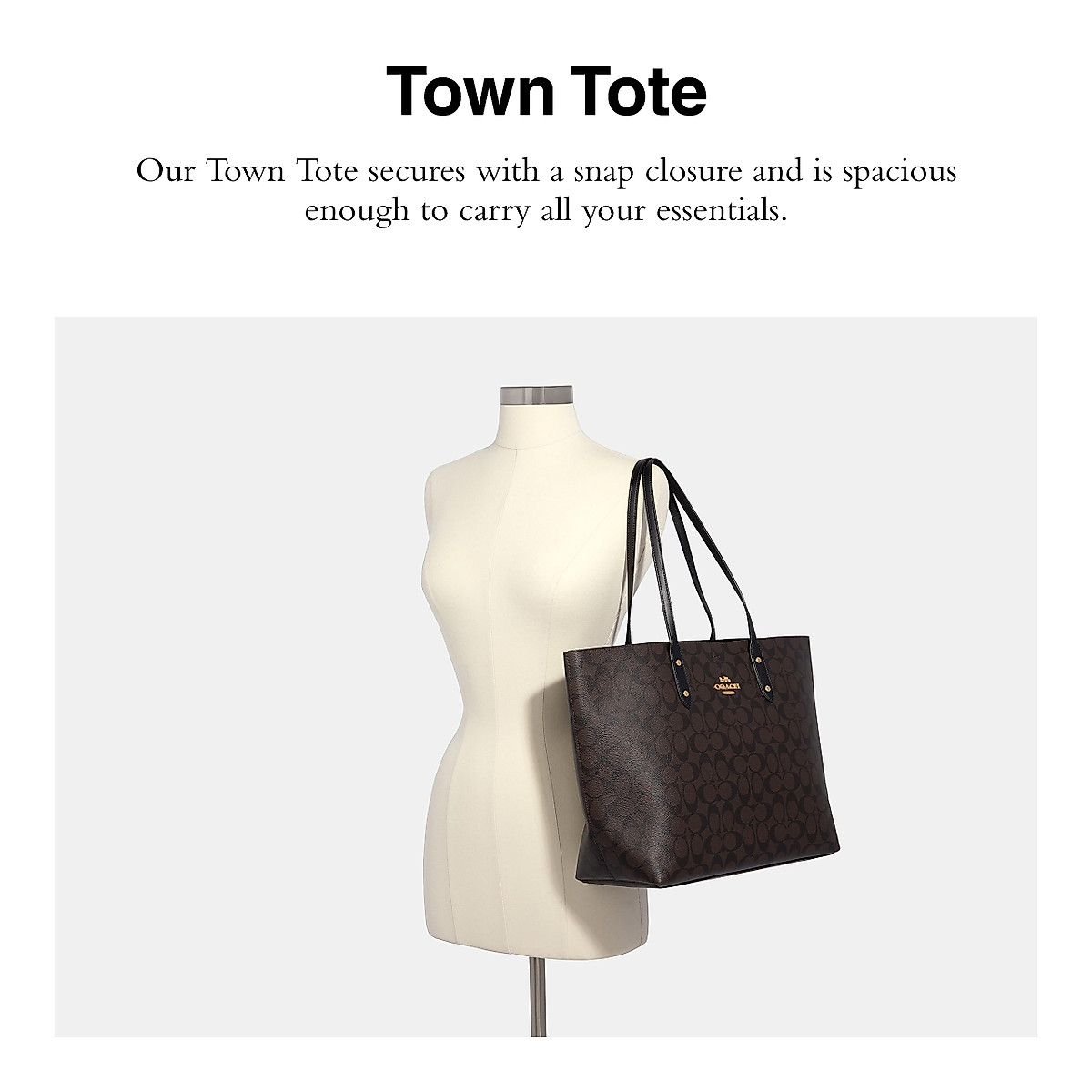 COACH Town Tote, Brown Black