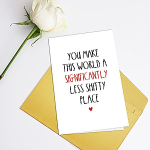 Supoeguk Funny Birthday Card for Best Friend, Bestie Birthday Card, Thank You Card for Him Her, Thinking of You Card, You Make The World Better