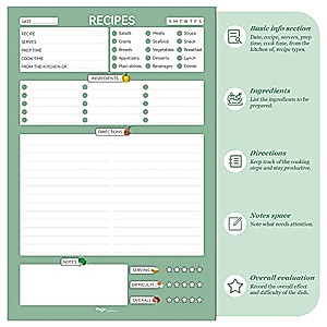 Alltree Recipe Book to Write in Your Own Recipes, Sprial Personal Blank Recipe Book, Blank Recipe Notebook with 15 Tabs for Family Cooking Lover, 120 Pages Recipe Organizer, Black(5.5"x8.5")