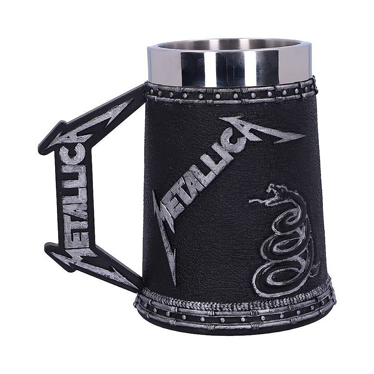 Nemesis Now Stainless Steel B5220R0 Officially Licensed Metallica Black Album Tankard, 14.5cm,5.3 tons