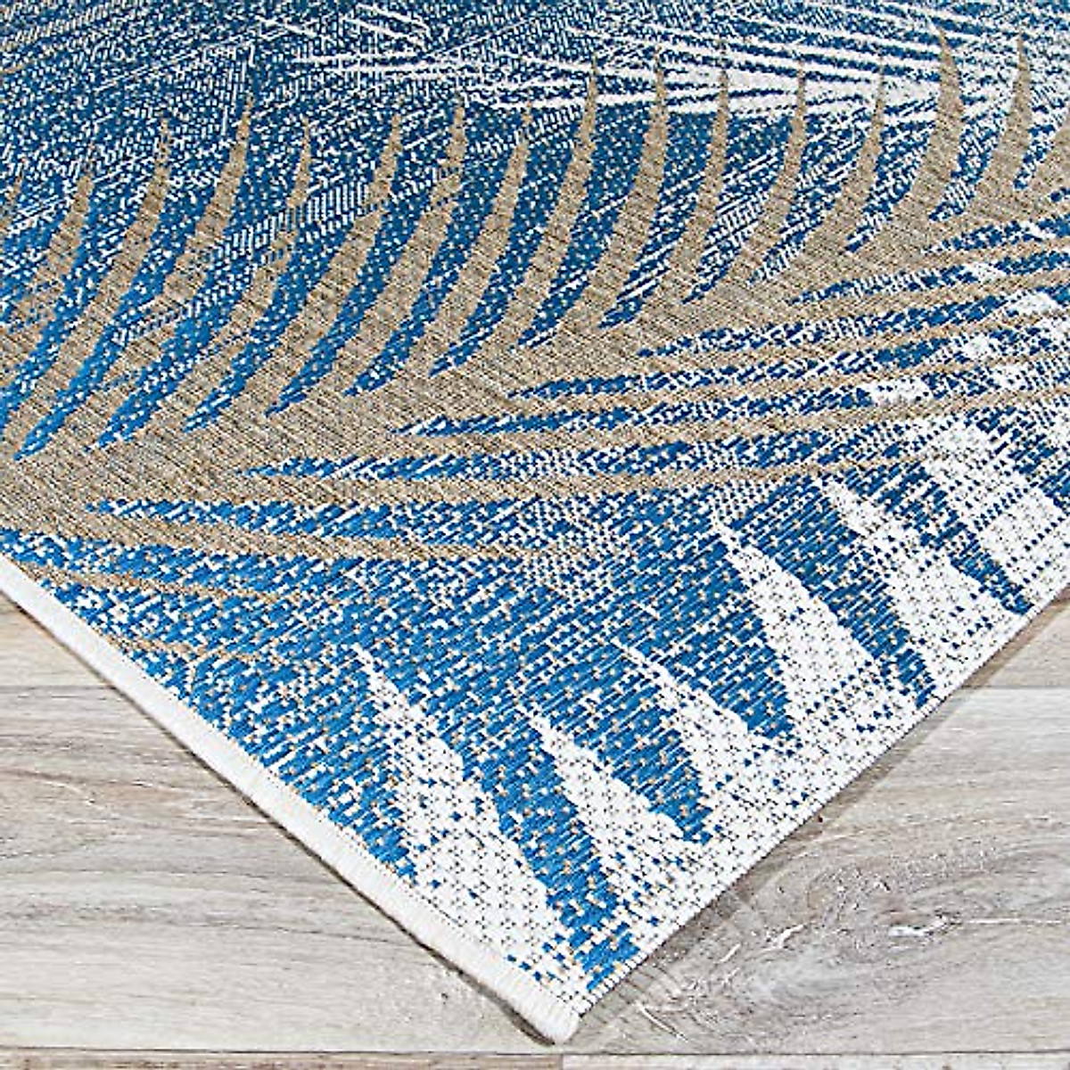 Couristan Monaco Tropical Palm Indoor/Outdoor Area Rug, 7'6" x 10'9", Ocean