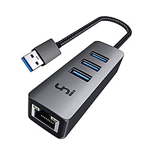USB-A to Gigabit Ethernet Adapter with 3 USB 3.0 Hub