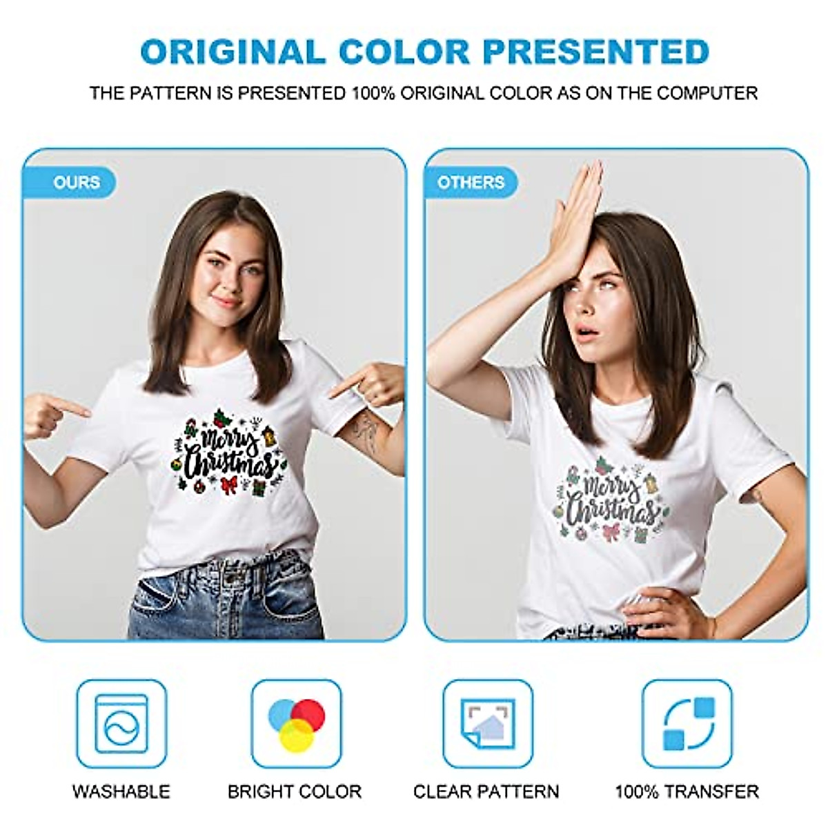 Carbcolords DTF Transfer Film-A4(8.3" x 11.7") 30 Sheets PET Clear PreTreat Sheets-Heat Transfer Paper for DYI Direct on T-Shirts Textile