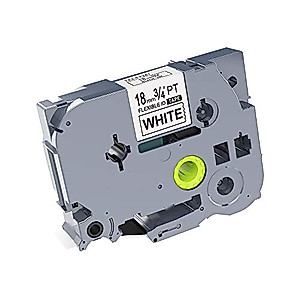 IDIK 1PK Black on White Flexible ID Cable and Wire Label Tape Compatible for Brother P-Touch TZe-FX241 TZ FX241 Tze FX241(18mm x 8m)