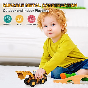 1/50 Diecast Metal Wheel Loader Truck Toy for Kids, Metal Construction Equipment Bulldozer Models for Boys and Girls