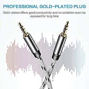 SNANSHI Long Aux Cord 15 ft 3.5mm Audio Cable Nylon Braided Aux Cable Male to Male Stereo Hi-Fi Sound Auxiliary Audio Cable Compatible with Headphones, Car, Tablets,iPhone, Beats,Echo & More