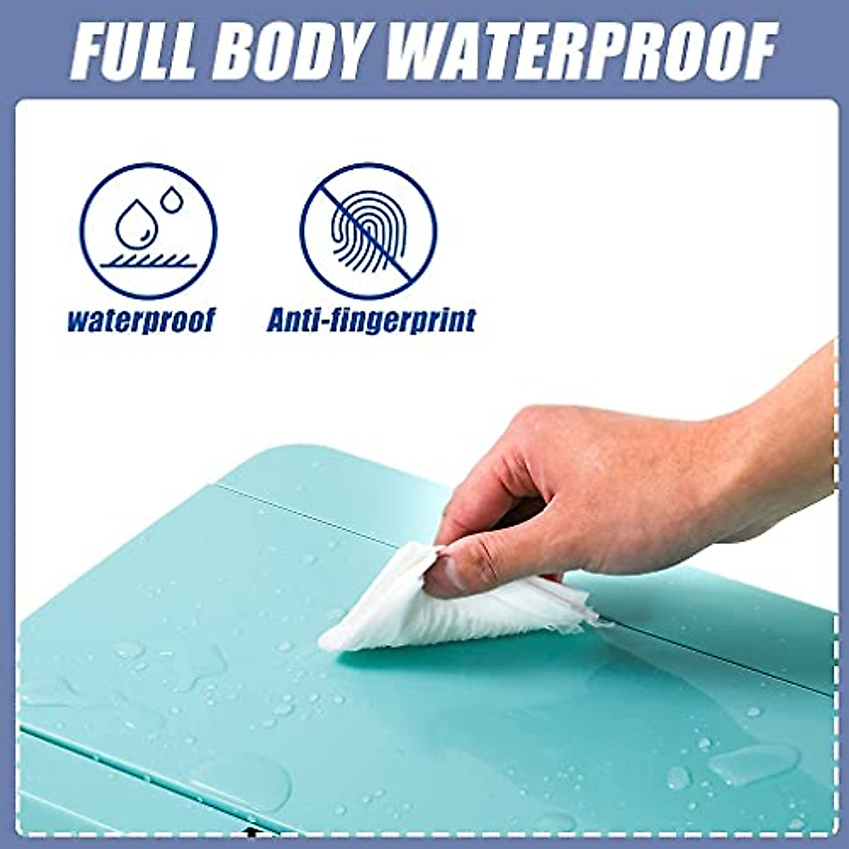 HGS Kitchen Trash Can Waste Bin Garbage Can Touch Free 13 Gallon Automatic Trash Bins with Lid, 50 Liter Sensor Touchless Garbage Bin for Bedroom Bathroom Home Office, 2 Pack (Blue)