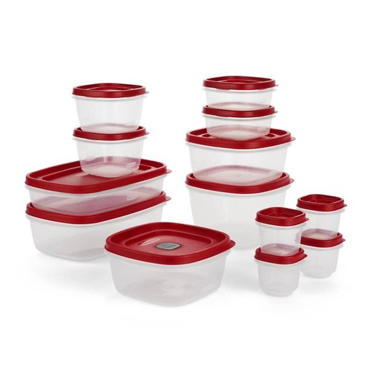 Rubbermaid Easy Find Lids Food Storage Containers, Racer Red, 26 Piece Set