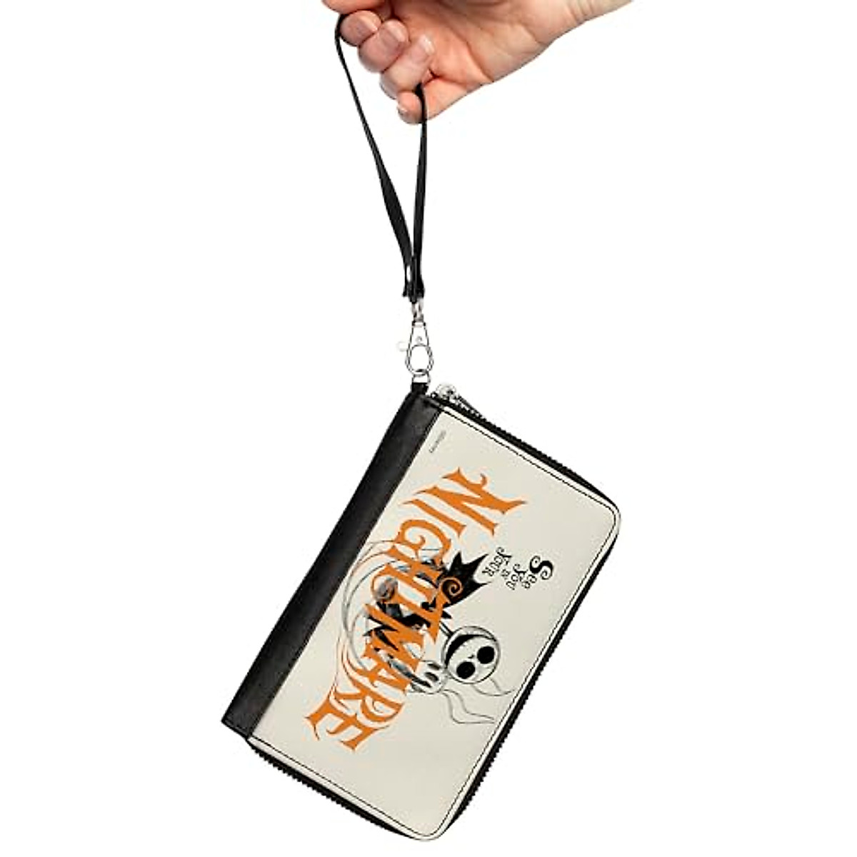 Buckle-Down Women's PU Zip Around Wallet Rectangle-Nightmare Before Christmas, 7.5"x4.5"