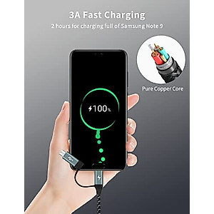 MOMAX Multi USB C Fast Charging Cable, 4 in 1 USB C/USB A to USB C/Micro USB PD 60W Nylon Braided Multiple USB Cable Charge Adapter Connector for All Android, Data Transfer, QC Fast Charging (Grey)