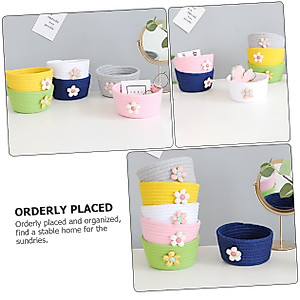 Cabilock Storage Box Storage Trays Baskets Woven Hamper Storage Bin Baskets Storage Bin for Toys Storage Baskets Cotton Rope Basket Sundries To Weave Woven Basket Cotton