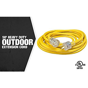 Woods Southwire 02688 10/3 50-Foot Vinyl Outdoor Extension Cord with Lighted End ; Yellow ; 50 ft - 26888802
