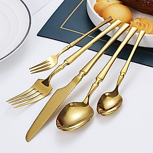 30pcs Dinnerware Set Stainless Steel Tableware Knife Tea Fork Coffee Spoon Flatware Dishwasher Safe Dinner Cutlery Set