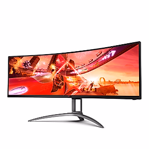 AOC AGON Curved Gaming Monitor 49" (AG493UCX), Dual QHD 5120x1440 @ 120Hz, VA Panel, 1ms Adaptive-Sync, 121% sRGB, Height Adjustable, 4-Yr Zero Dead Pixels Manufacturer Guarantee