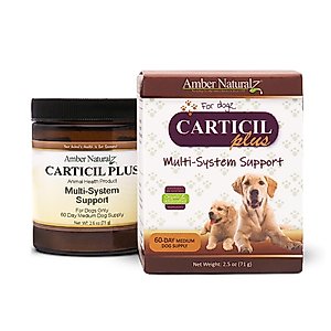 Amber NaturalZ Carticil Plus Herbal Supplement for Dogs | Multi System Support is a Blend for Digestive, Respiratory, and Cardiovascular Health | 60-Day Medium Dog Supply | Manufactured in The USA