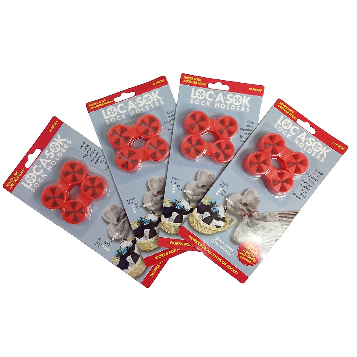 Loc A Sok Sock Locks (Pack of 40 - All Red)