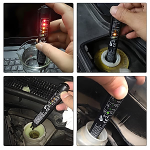Brake Fluid Liquid Tester Pen, Auto Brake Diagnostic Testing Tool with 5 LED Indicators, Hydraulic Fluid Liquid Oil Moisture Analyzer, Car Accessories Check Engine for DOT3 DOT4 DOT 5.1 Brake Fluid
