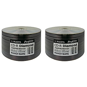 TWO RIDATA PRO CD-R 52X 700MB/80MIN 50 Pack DIAMOND SILVER SHINNY PREMIUM QUALITY 100 DISCS