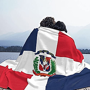 Dominican Republic Flag Blanket,Retro Red and Blue Flags Throw Blankets Fleece Plush Ultra Soft Cozy Luxury Fuzzy Warm Blanket for Bed Couch Chair Sofa Office Decor 50"x40"